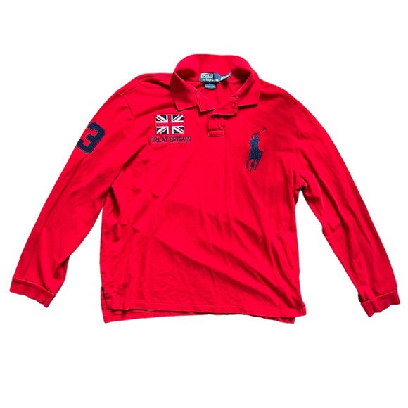 Polo Ralph Lauren | Shirts | Polo Ralph Lauren Big Pony Long Sleeve Great Britain Rugby Polo ...